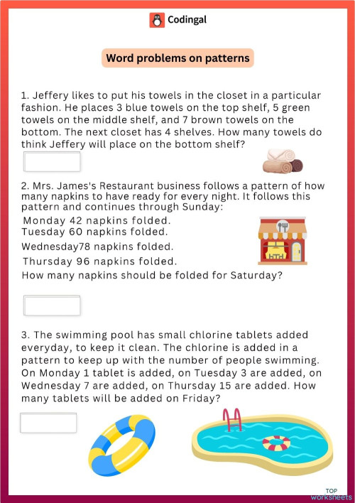 M_G05M11L30_WA01_Solving_Problems_with_Patterns_3. Interactive worksheet | TopWorksheets