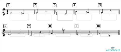 Intervalos nº 1. Ficha interactiva | TopWorksheets