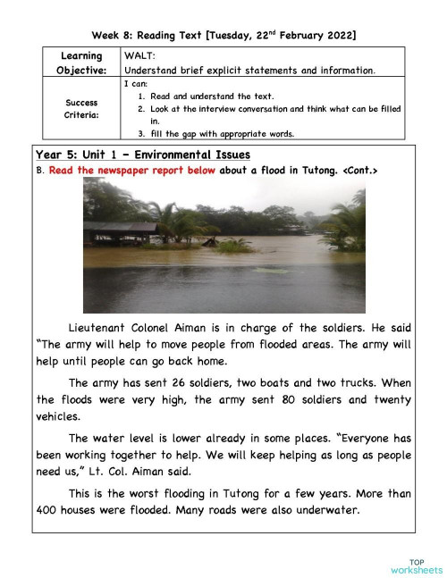 Environment issue 2. Interactive worksheet | TopWorksheets