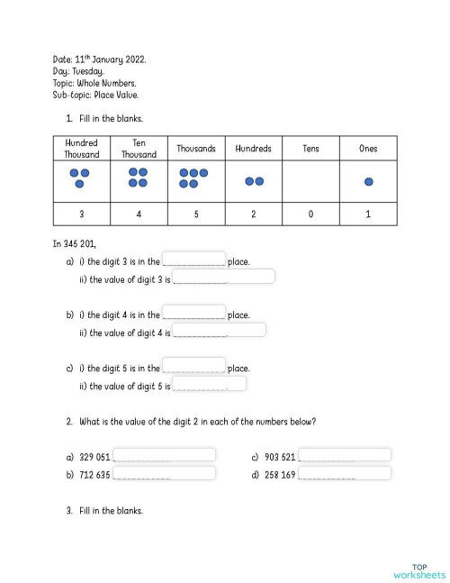Place Value (Numbers up to 10 000 000.. Interactive worksheet | TopWorksheets