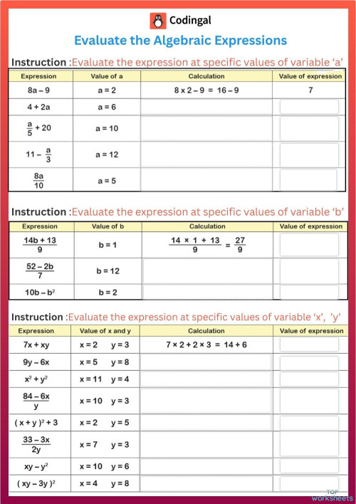 M_G06M07L30_WA02_Evaluating_Expressions_4. Interactive worksheet ...