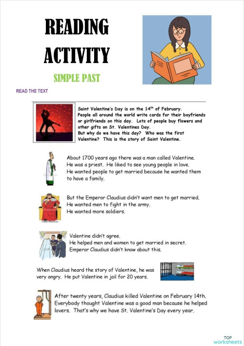 READING ACTIVITY - SIMPLE PAST. Interactive worksheet | TopWorksheets