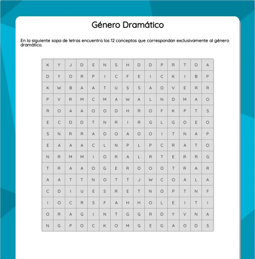 Género Dramático: fichas interactivas y ejercicios online | TopWorksheets