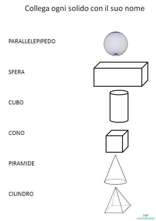 Figure solide e piane. Scheda interattiva | TopWorksheets