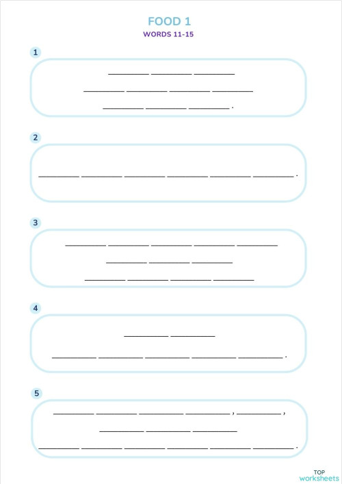 Food 1 dictation 3. Interactive worksheet | TopWorksheets