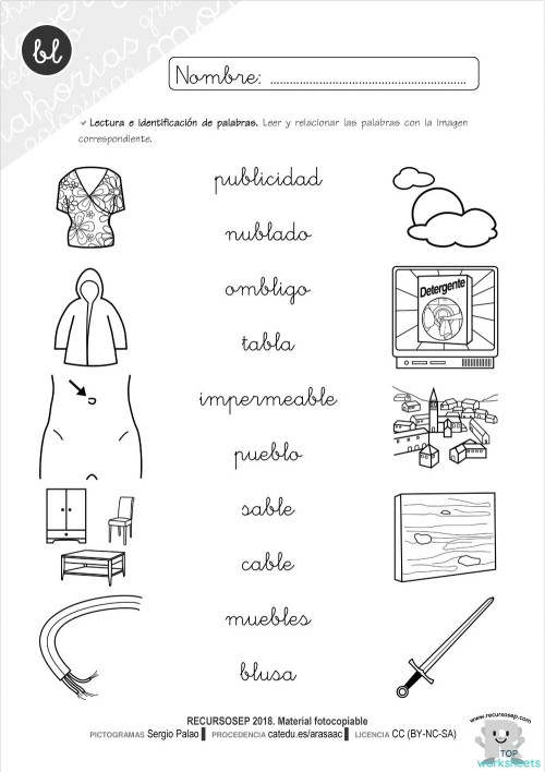 LECTOESCRITURA BL. Ficha interactiva | TopWorksheets
