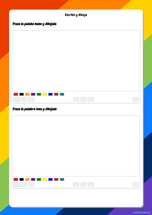 Escribe y dibuja. Ficha interactiva | TopWorksheets