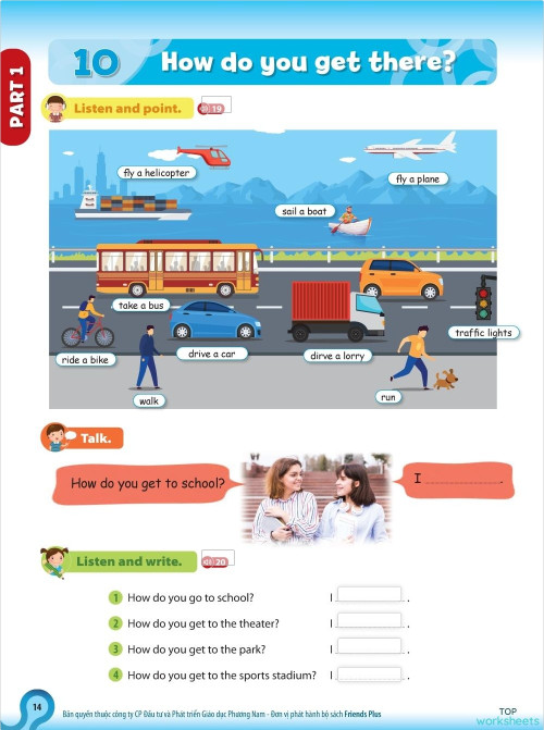 Unit 10 How do you get there. Interactive worksheet | TopWorksheets