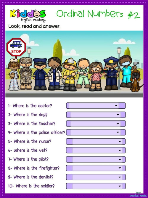 Ordinal Numbers #2. Interactive worksheet | TopWorksheets