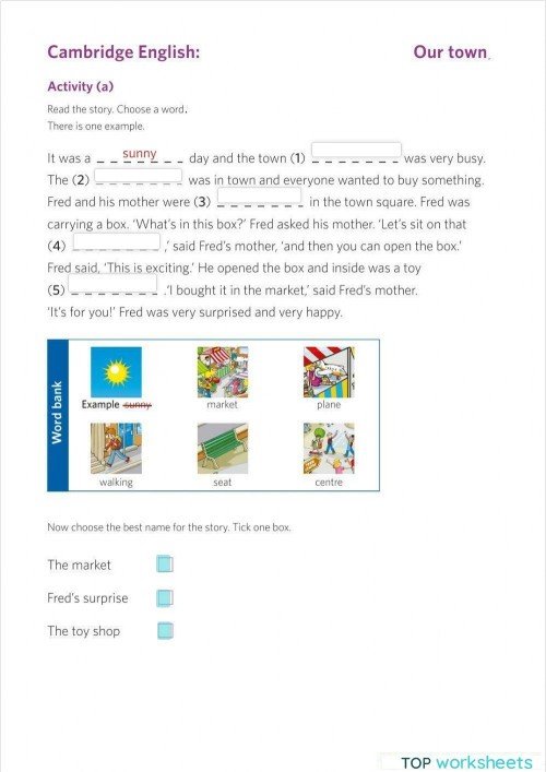 YLE Reading. Interactive worksheet | TopWorksheets