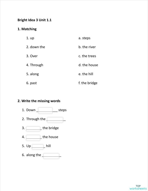 Bright Idea 3 Unit 1.1. Interactive worksheet | TopWorksheets