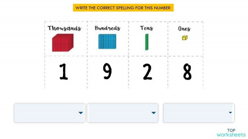 Year 2 Math | Reading Numbers. Interactive worksheet | TopWorksheets