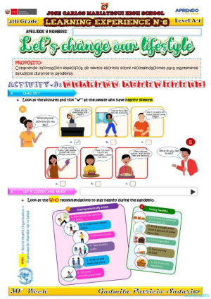 30° HEALTHY ACTIVITIES-4SEC. Interactive worksheet | TopWorksheets