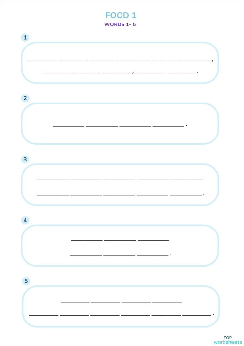 Food 1 dictation 1. Interactive worksheet | TopWorksheets
