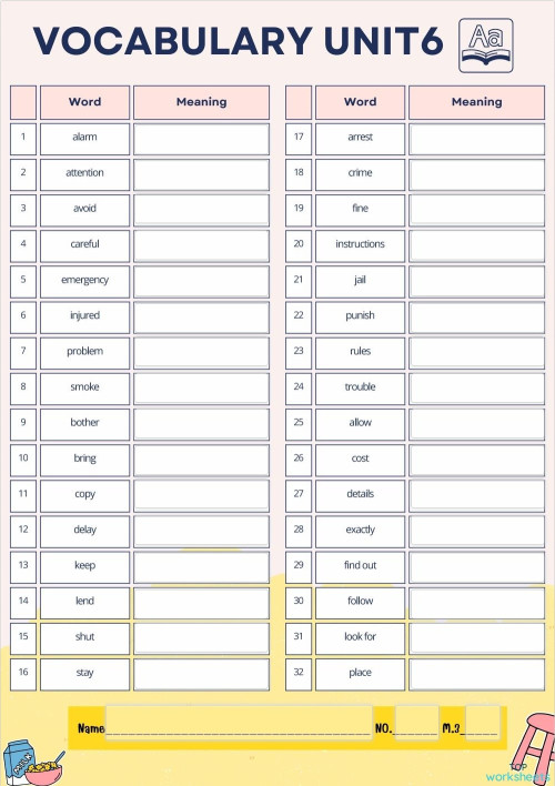 Vocab Unit6. Interactive worksheet | TopWorksheets