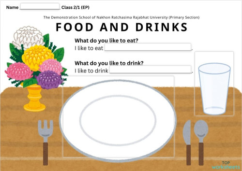 Food and Drinks. Interactive worksheet | TopWorksheets