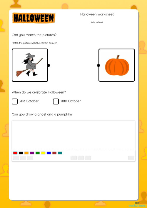Halloween worksheet. Interaktivní pracovní list | TopWorksheets