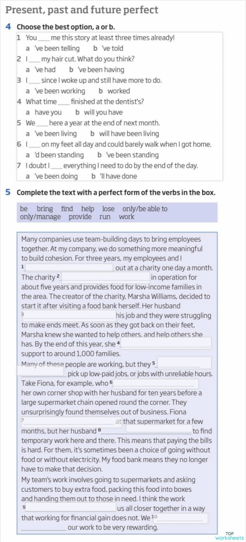 Perfect Aspect. Interactive worksheet | TopWorksheets