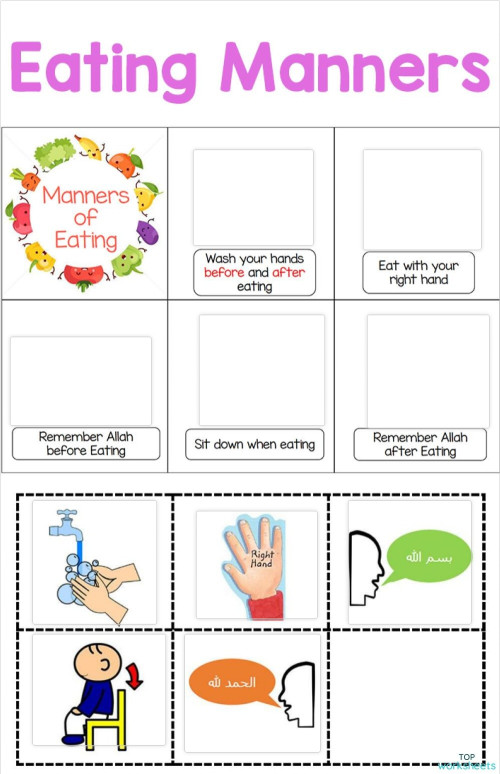 eat manner. Interactive worksheet | TopWorksheets