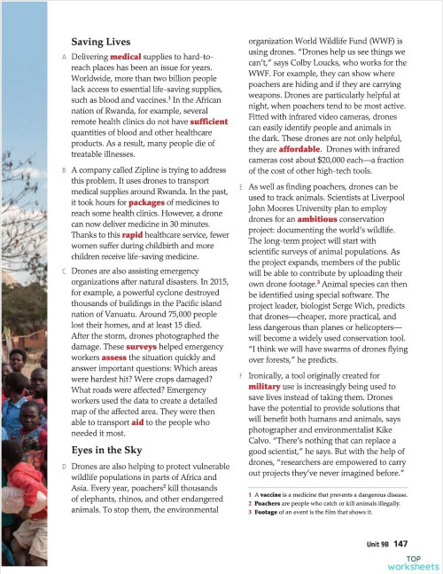 READING: POWER OF DRONES. Interactive worksheet | TopWorksheets