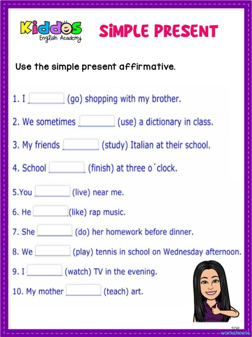 Simple Present: interactive worksheets and online exercises | TopWorksheets