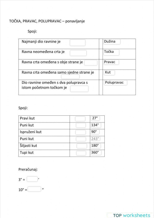 Interactive worksheets and online exercises in croatian | TopWorksheets