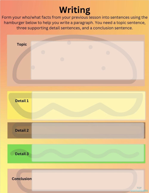 Paragraph Hamburger. Interactive worksheet | TopWorksheets