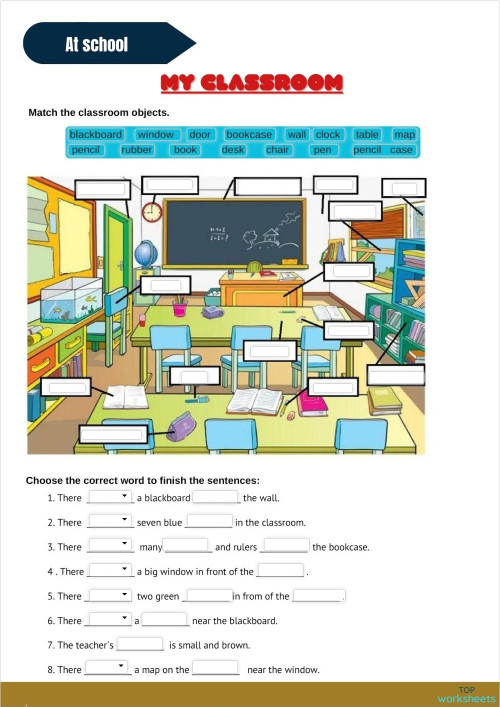 My classroom. Interactive worksheet | TopWorksheets