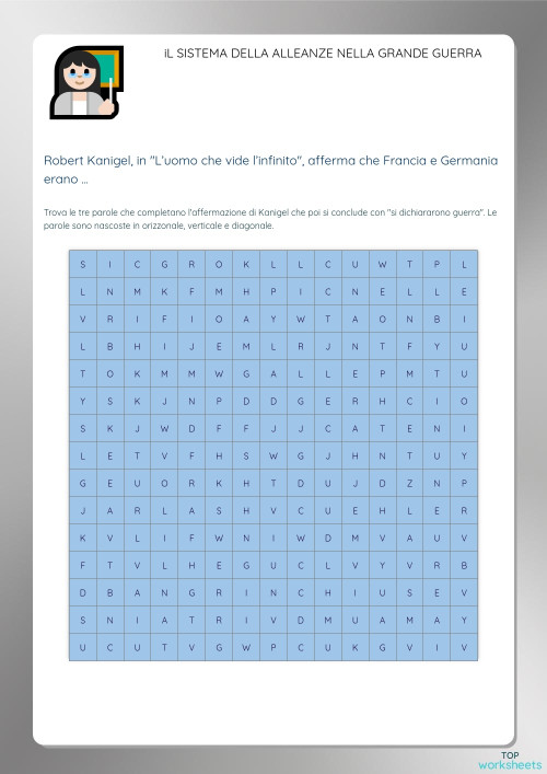 iL SISTEMA DELLA ALLEANZE NELLA GRANDE GUERRA. Scheda interattiva ...
