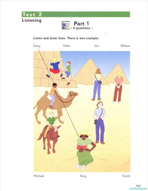 Flyers 1. Test 2. Listening. Interactive worksheet | TopWorksheets