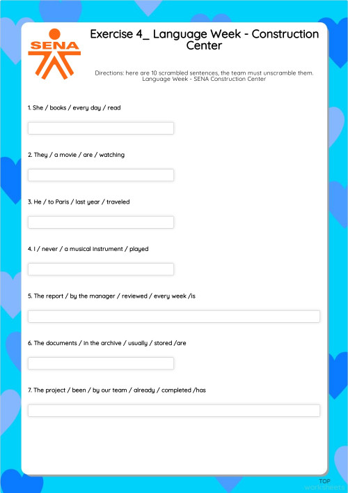Exercise 4_ Language Week - Construction Center. Interactive worksheet | TopWorksheets