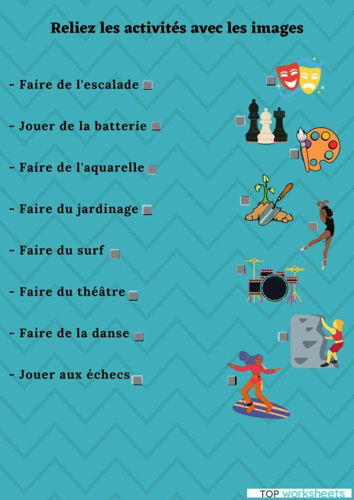 Les loisirs. Fiche interactive | TopWorksheets