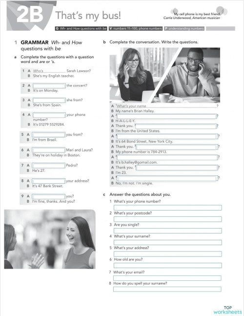 2B beginner workbook. Interactive worksheet | TopWorksheets