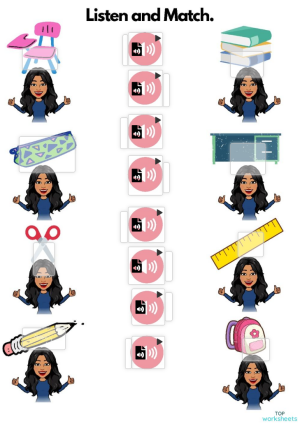 Classroom Objects. Interactive worksheet | TopWorksheets