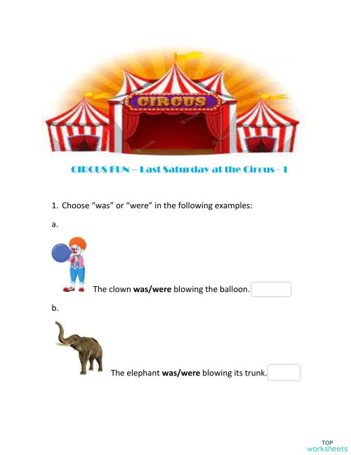 Circus Fun 1. Interactive worksheet | TopWorksheets