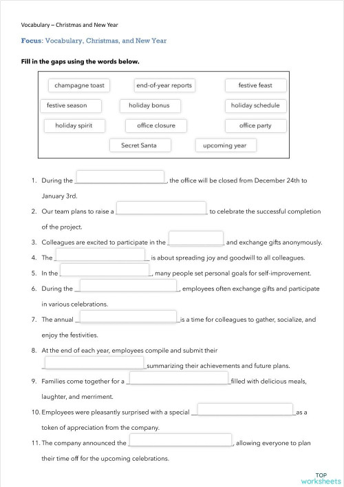 Original - 1 - Christmas and New Year. Interactive worksheet ...