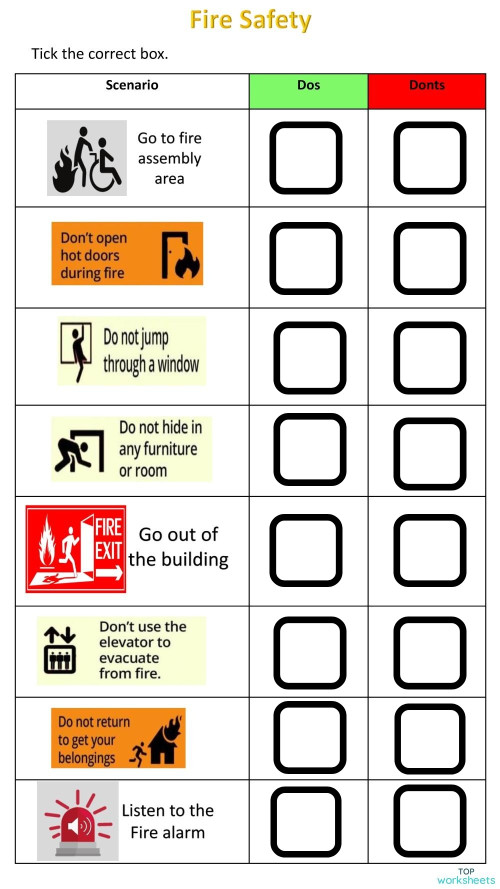 Fire Safety 2. Interactive worksheet | TopWorksheets