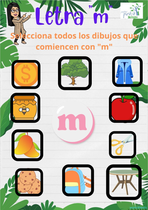 Objetos inician con Mm. Ficha interactiva | TopWorksheets