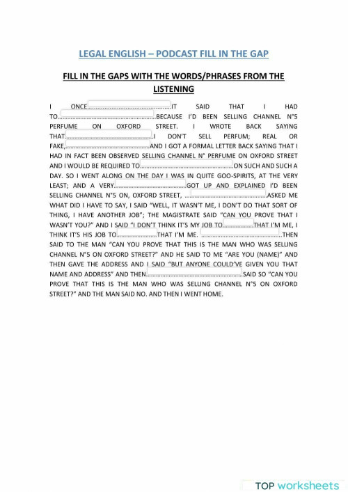 Legal english. Interactive worksheet | TopWorksheets