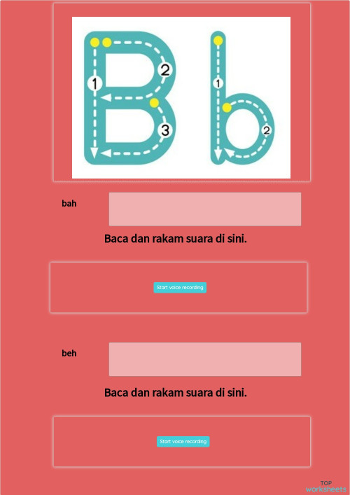 L1-konsonan bah. Interactive worksheet | TopWorksheets