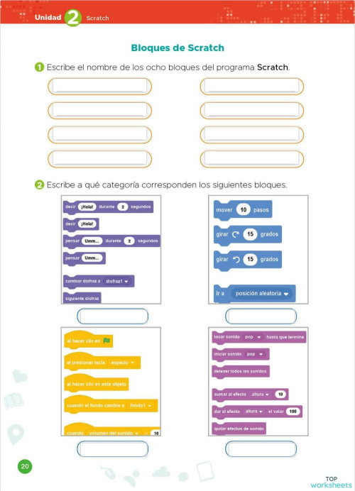 Página 20 - Bloques de Scratch. Ficha interactiva | TopWorksheets