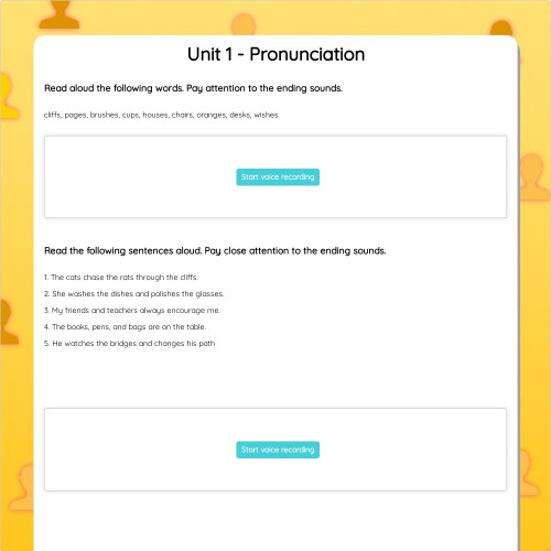 Unit 1 - Pronunciation. Interactive worksheet | TopWorksheets