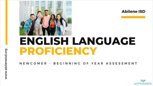 Newcomer Assessment - BOY. Interactive worksheet | TopWorksheets