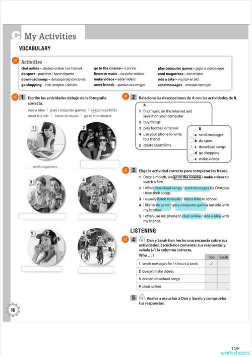 1º ESO. Module 1. Section C. Page 1. Interactive worksheet | TopWorksheets