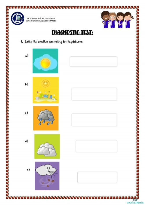 5th grade- DIAGNOSTIC TEST. Ficha interactiva | TopWorksheets