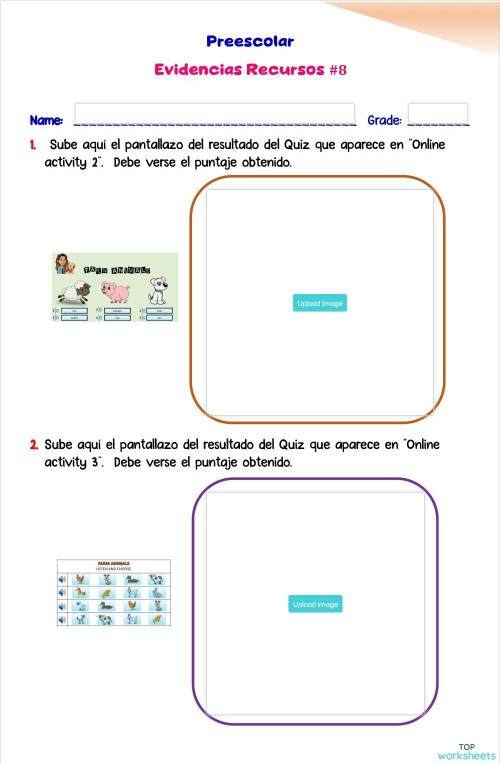 Farm Animals: fichas interactivas y ejercicios online | TopWorksheets