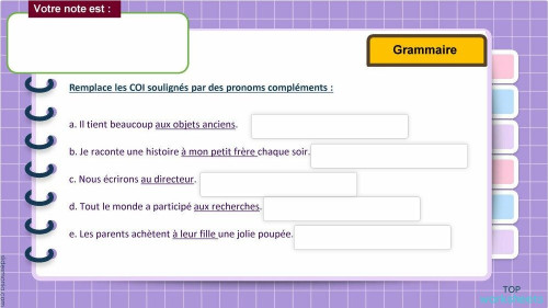 Les pronoms COI. Fiche interactive | TopWorksheets