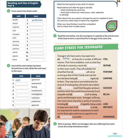 Cambridge first L1. Interactive worksheet | TopWorksheets