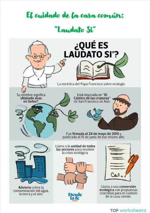Laudato Si. Ficha interactiva | TopWorksheets