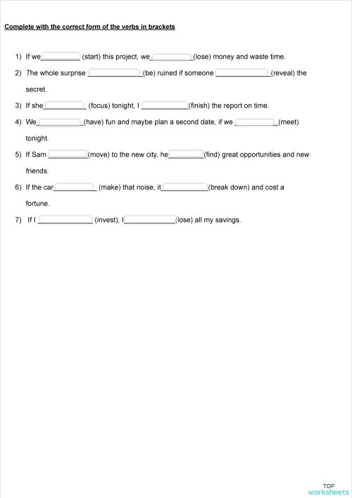 First conditional optimist or pessimist. Ficha interactiva | TopWorksheets